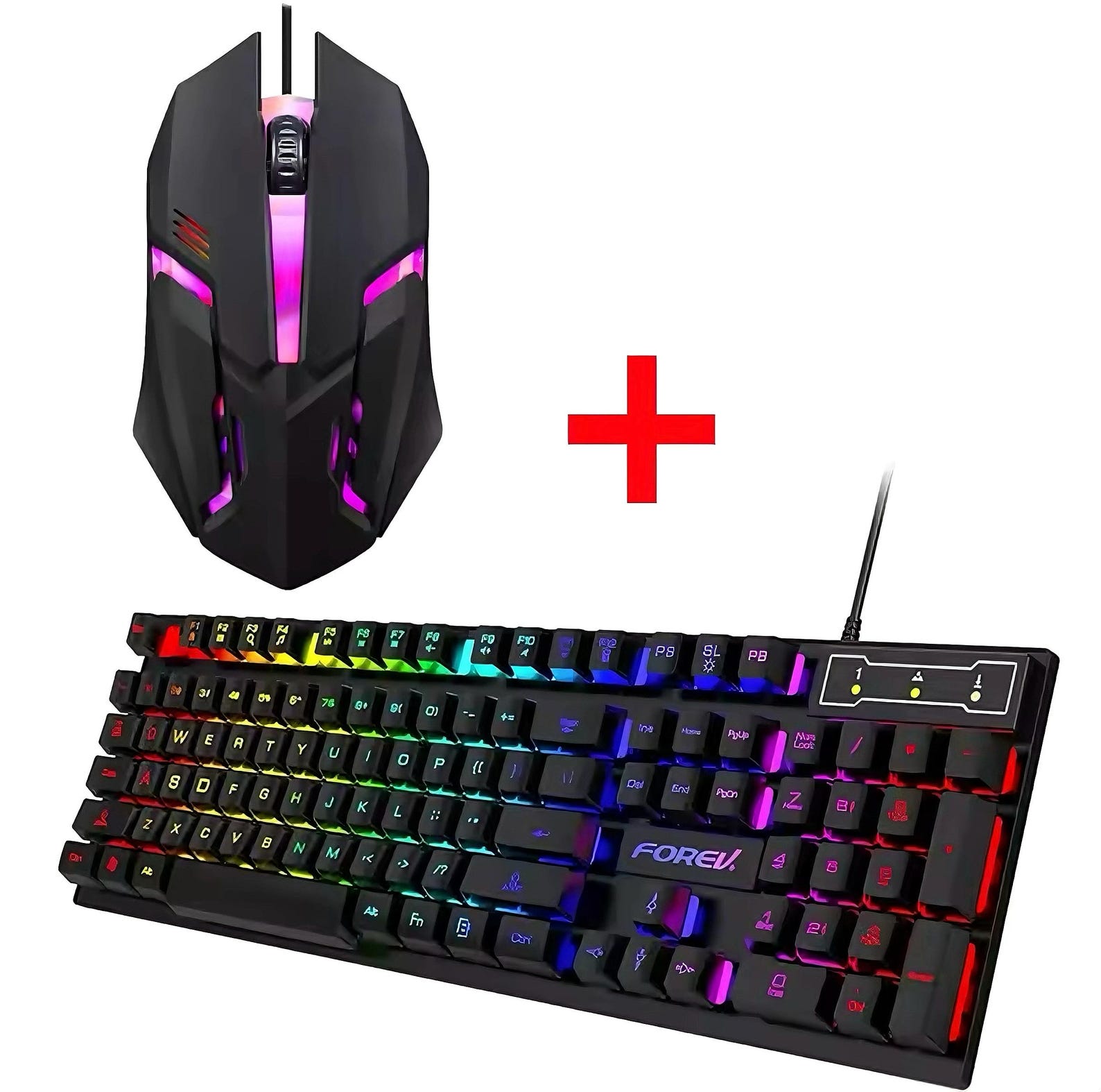 Gaming Rainbow Keyboard With Mouse - Etsy