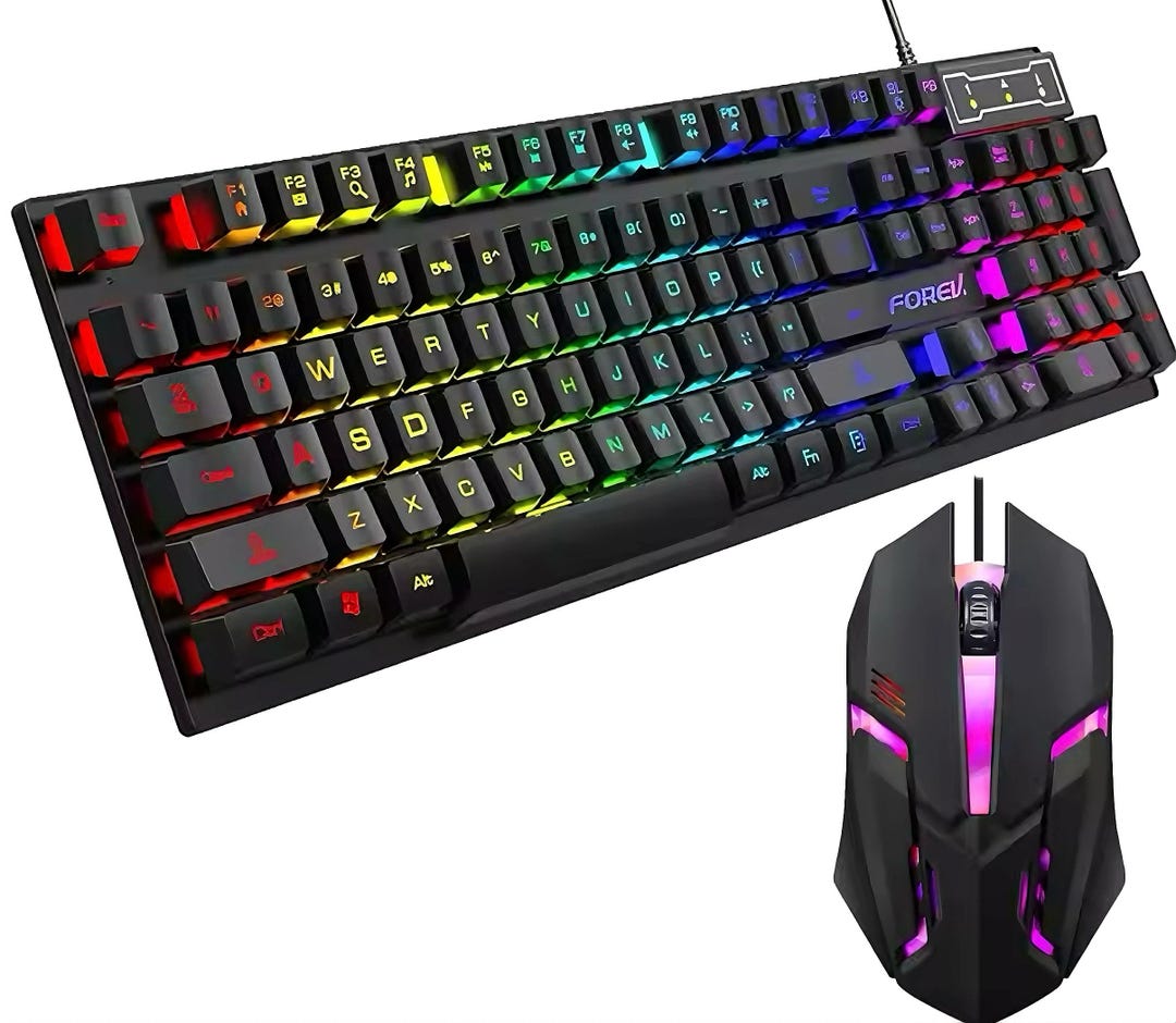 Gaming Rainbow Keyboard With Mouse - Etsy