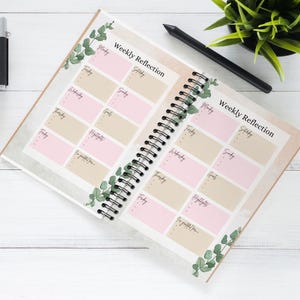 Weekly Reflection Planner, Printable Goal and Gratitude Journal ...