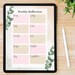 Weekly Reflection Planner, Printable Goal and Gratitude Journal ...