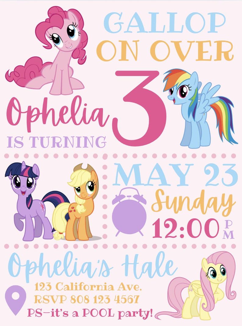 My Little Pony Birthday Party Invitation EDITABLE DOWNLOAD - Etsy