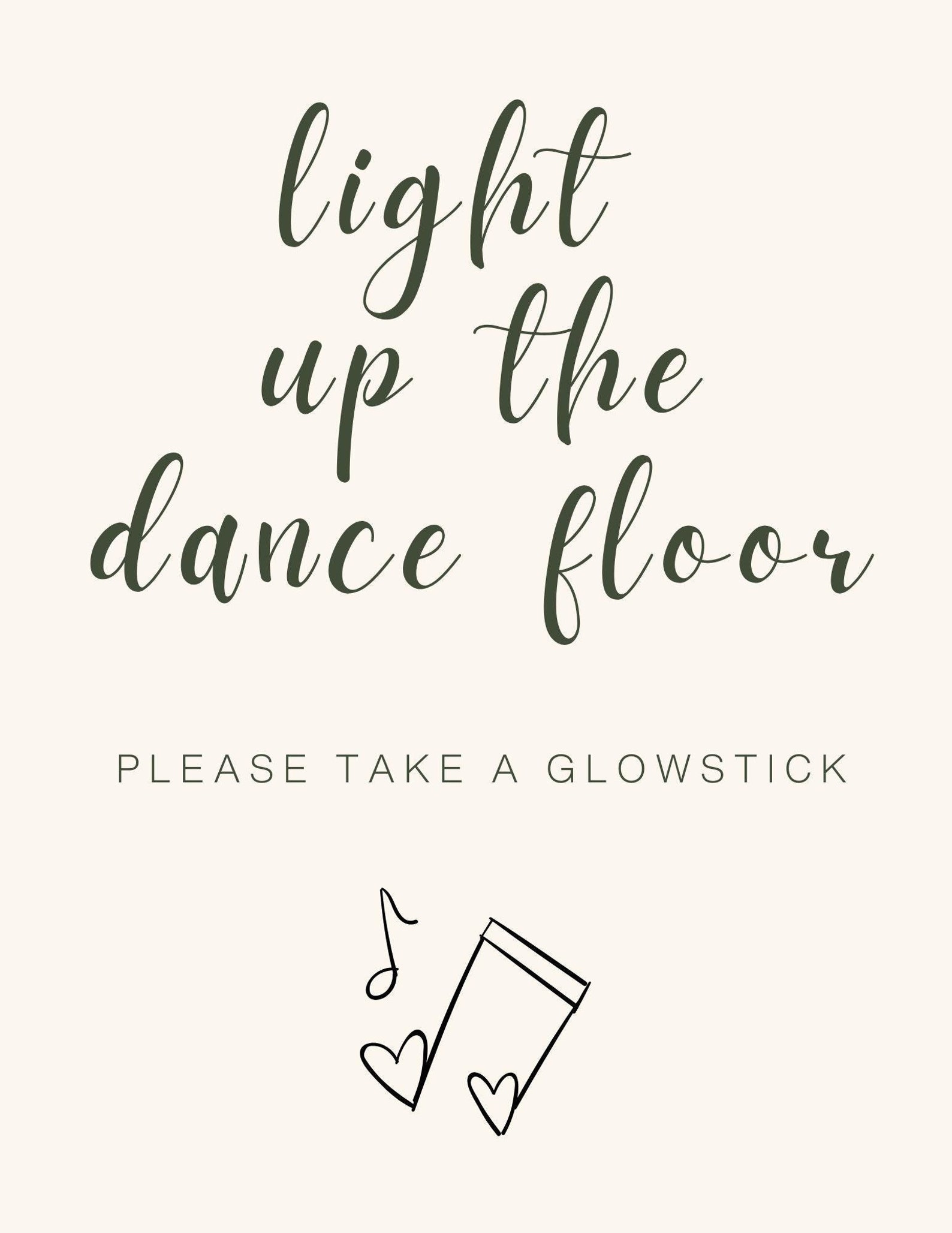 Light up the Dance Floor Custom Sign Template, Wedding Sign Printable ...