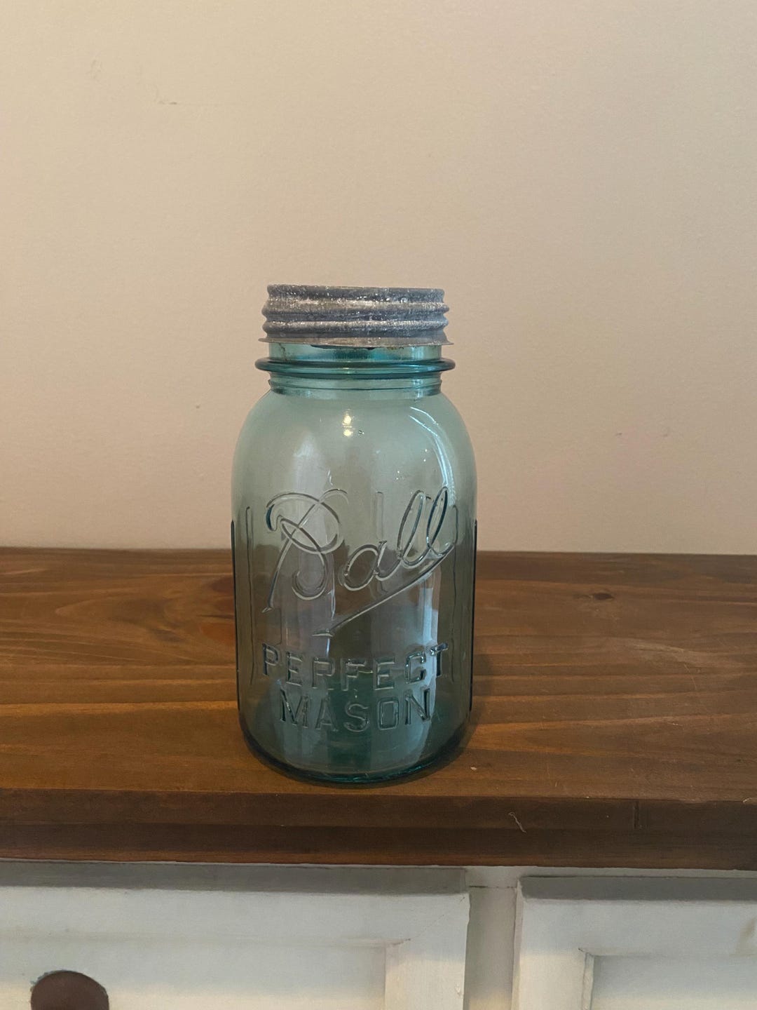 Antique Blue Mason Jar Quart Sized - Etsy