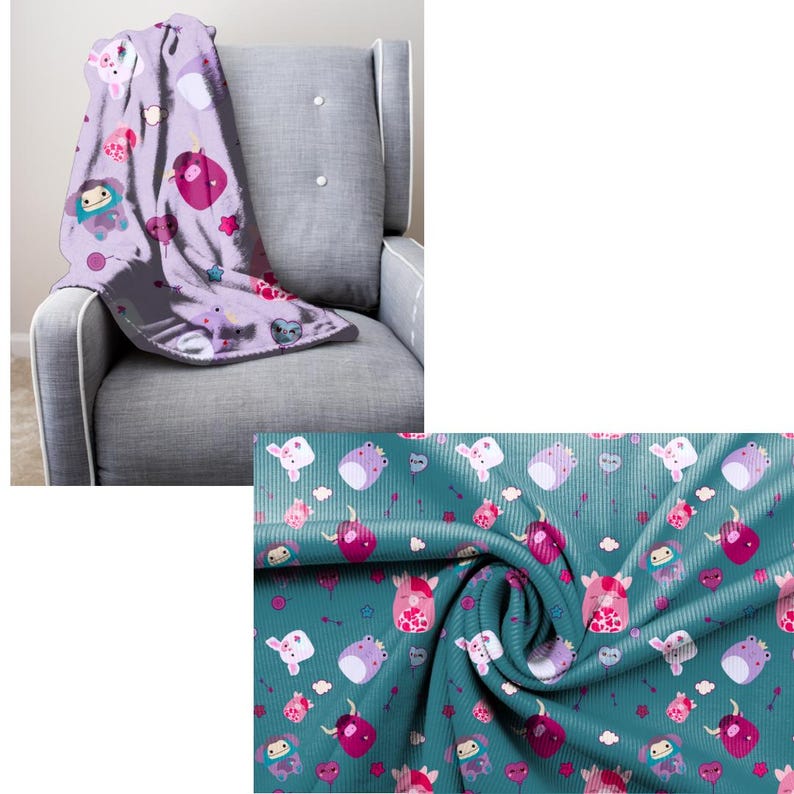 Squishmallow-inspired Valentine Seamless Pattern | Peach Digital ...