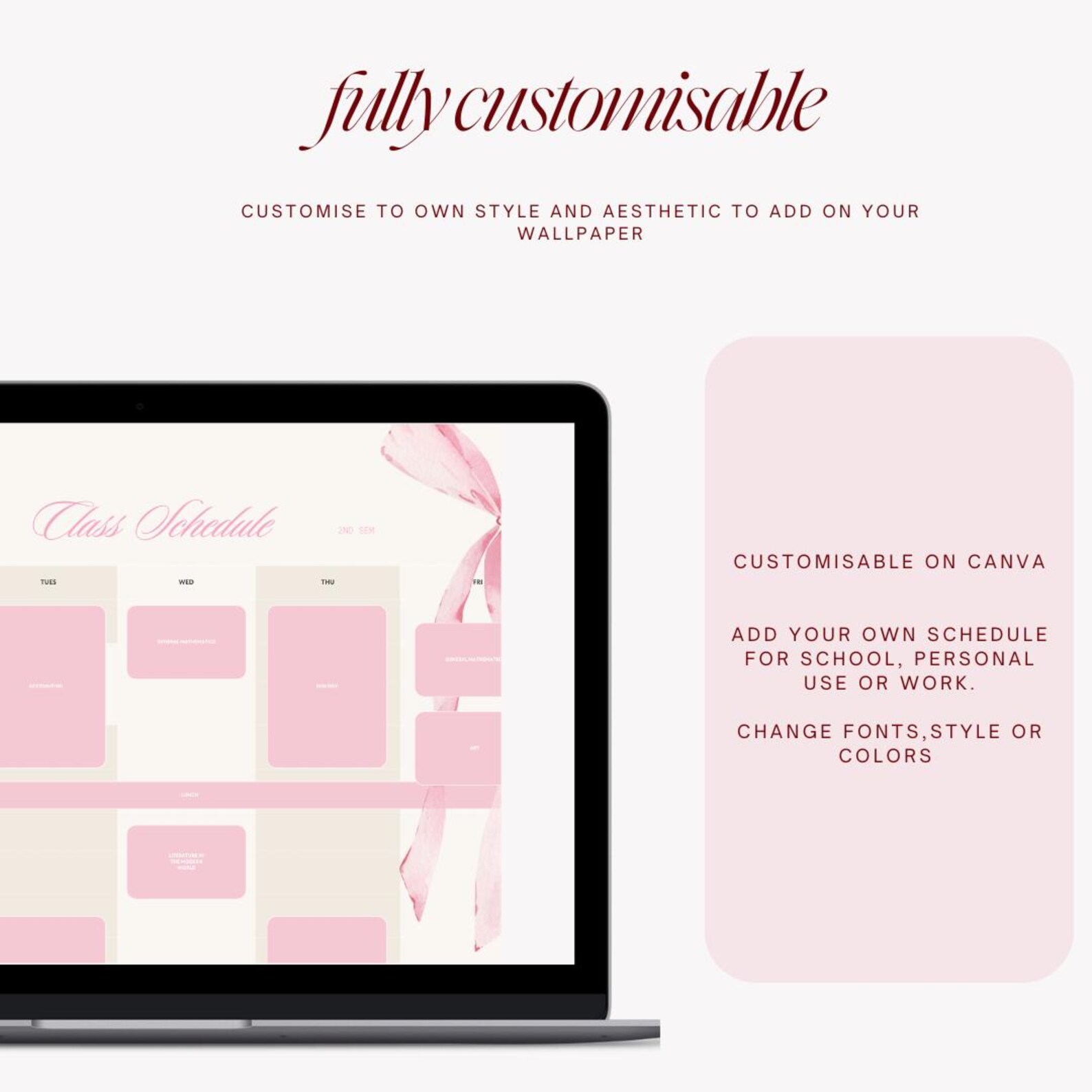 It Girl Aesthetic Pink Coquette Daily Schedule, Digital Schedule ...