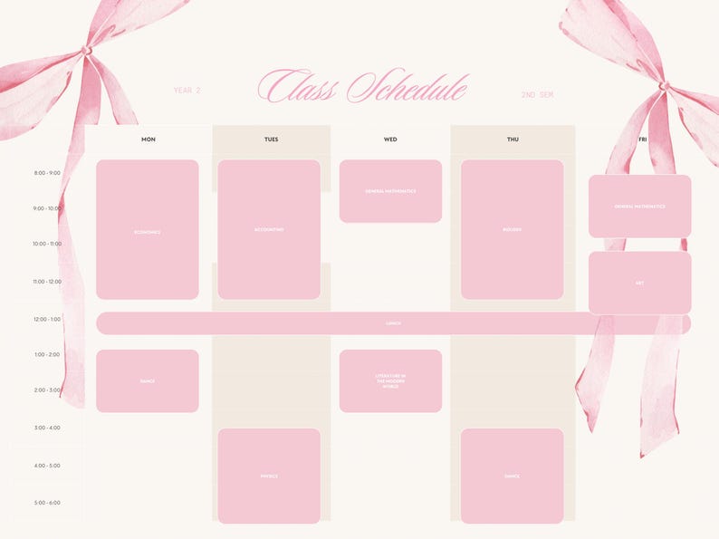 It Girl Aesthetic Pink Coquette Daily Schedule, Digital Schedule ...