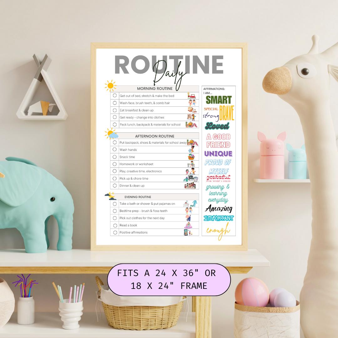 Daily Routine Chart for Kids | Printable PDF | Morning, Afternoon, and ...