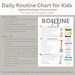 Daily Routine Chart for Kids Printable PDF Morning, Afternoon, and ...