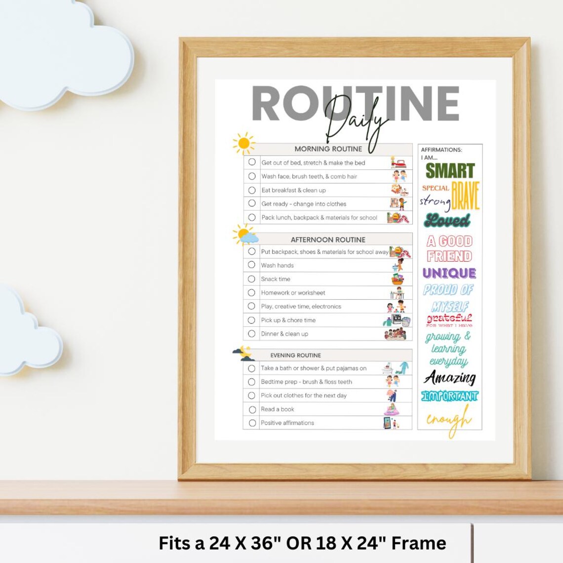 Daily Routine Chart for Kids | Printable PDF | Morning, Afternoon, and ...