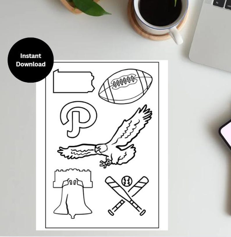 Philadelphia Coloring Page | Printable, Philly-themed, Liberty Bell ...
