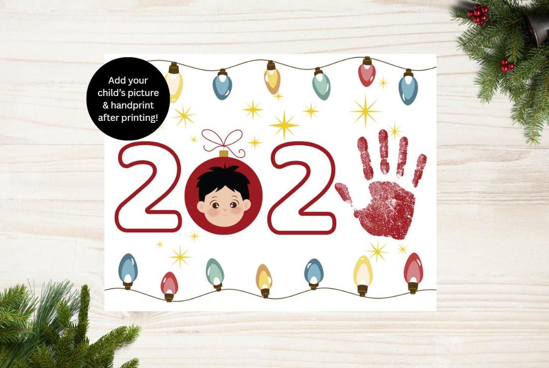 2025 Handprint Craft for Kids, New Year Keepsake, Toddler Handprint Art ...