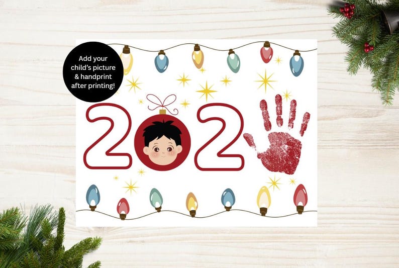 2025 Handprint Craft for Kids, New Year Keepsake, Toddler Handprint Art ...