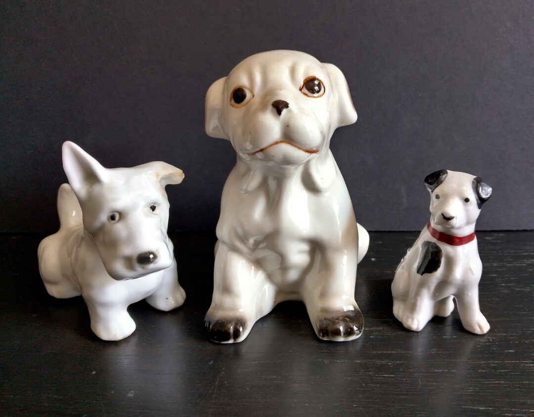 Set of Three- Vintage Ceramic Dogs, West Highland Terrier, Bulldog ...
