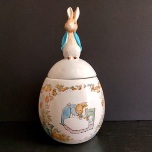 Beatrix Potter Peter Rabbit Cookie Jar With Lid Cute Bunny Rabbits in ...
