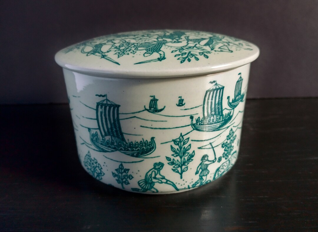 Fighting Vikings Vintage Limited Edition Nymolle Art Jar Made in ...