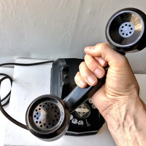 Antique Black Rotary Desktop Telephone, 1920's, Heavy Art Deco Style ...