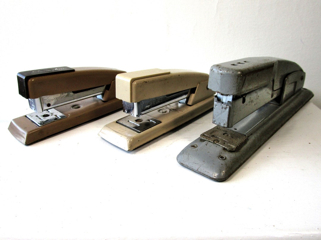 Vintage Swingline Staplers - 1950s-1960s Brown Tan Grey Beige Compact ...