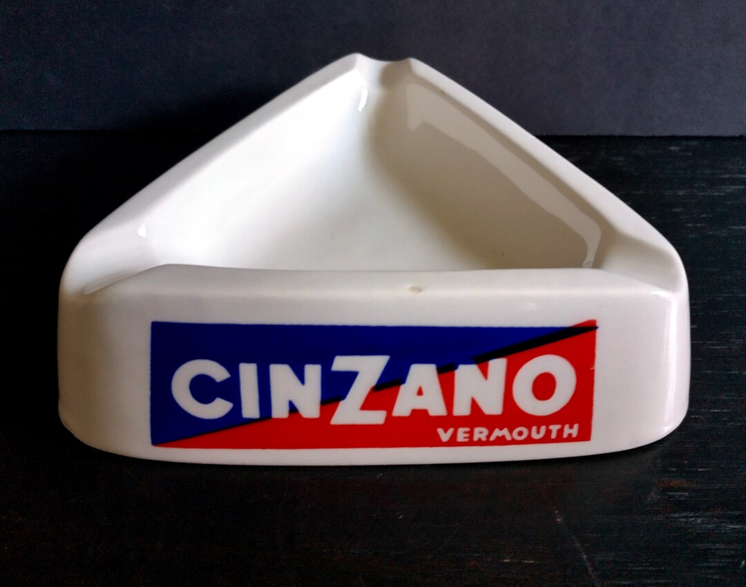 Vintage Ceramic Cinzano Vermouth Ashtray Italian Pottery, Triangle ...