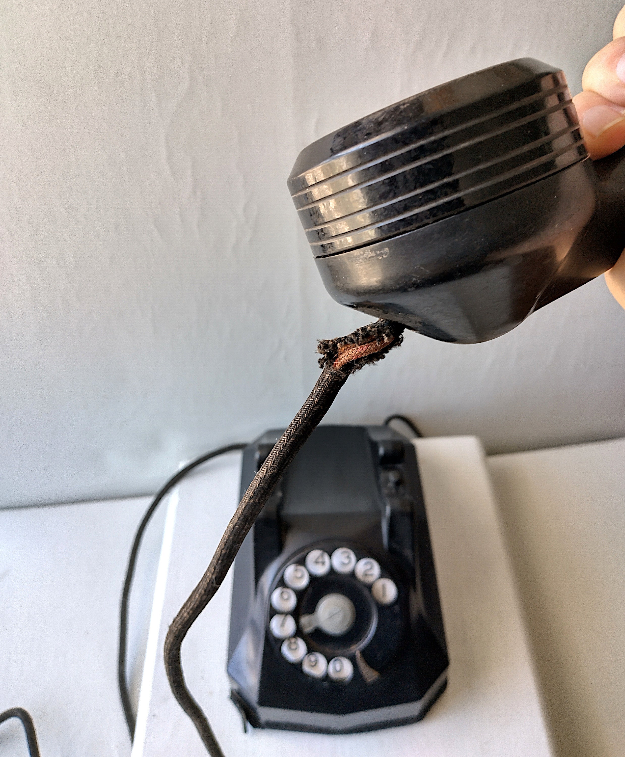 Antique Black Rotary Desktop Telephone, 1920's, Heavy Art Deco Style ...