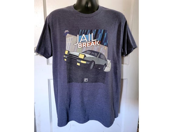 Vintage Roblox Grey "Jailbreak" Sportscar T Shirt - S… - Gem