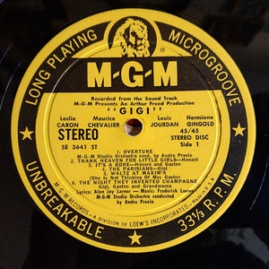 GIGI: Original Cast Soundtrack Album - Leslie Caron, Maurice Chevalier ...