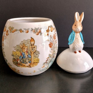 Beatrix Potter Peter Rabbit Cookie Jar With Lid Cute Bunny Rabbits in ...