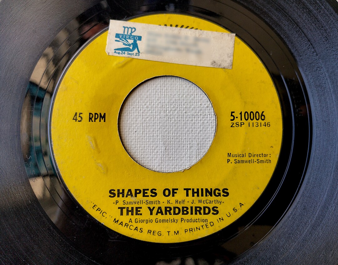 The Yardbirds: Shapes of Things/ New York City Blues - Vintage 7" 45rpm Vinyl Single - 1966 ...