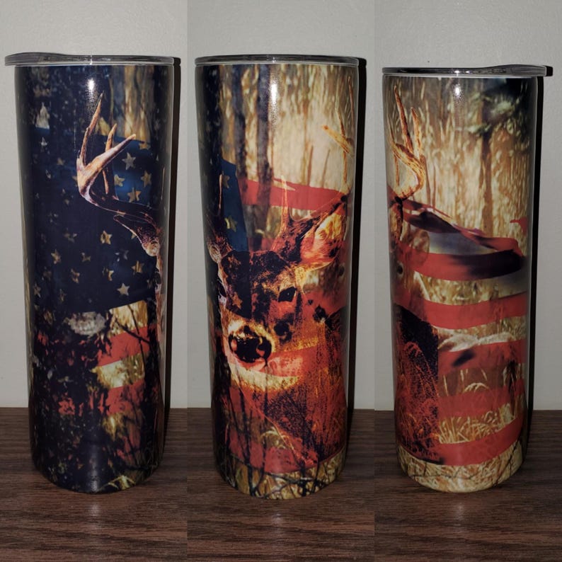 20oz Deer Hunting Tumblers, Flag - Etsy