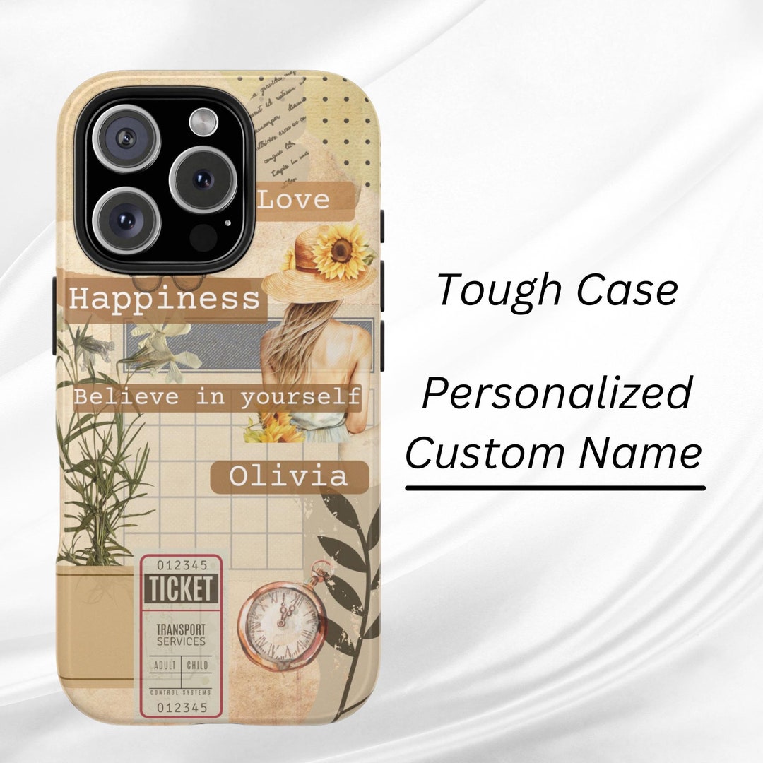 Custom Vintage Aesthetic Phone Case | Personalized Name Phone Case ...