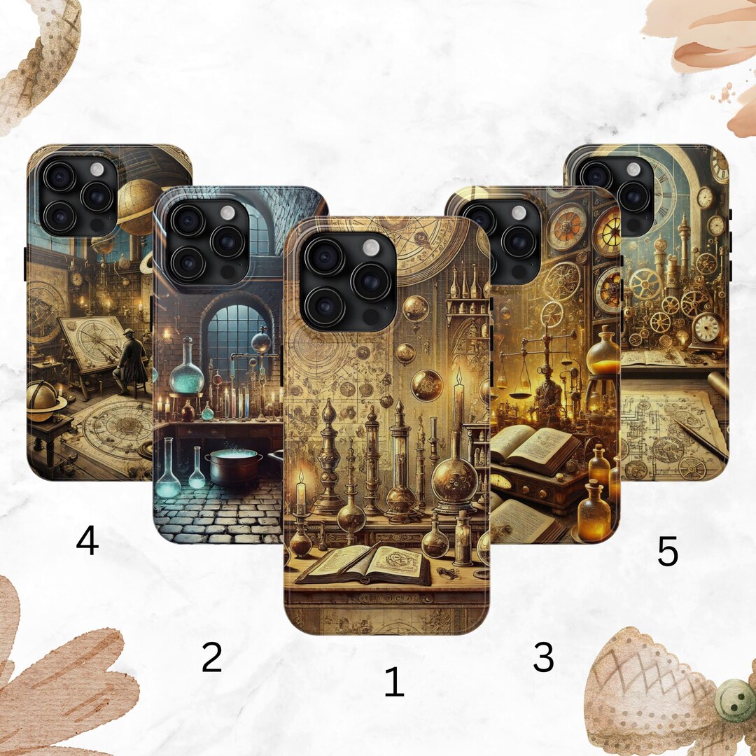 Alchemy Phone Case, Vintage Steampunk iPhone Cover, Magical Laboratory ...