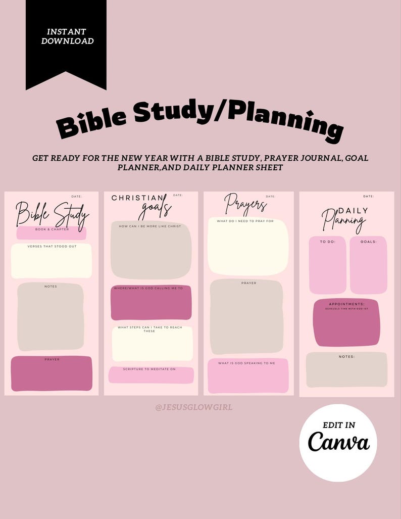 Editable Printable Bible Study Bible Journal Bible Notes Prayer Journal ...