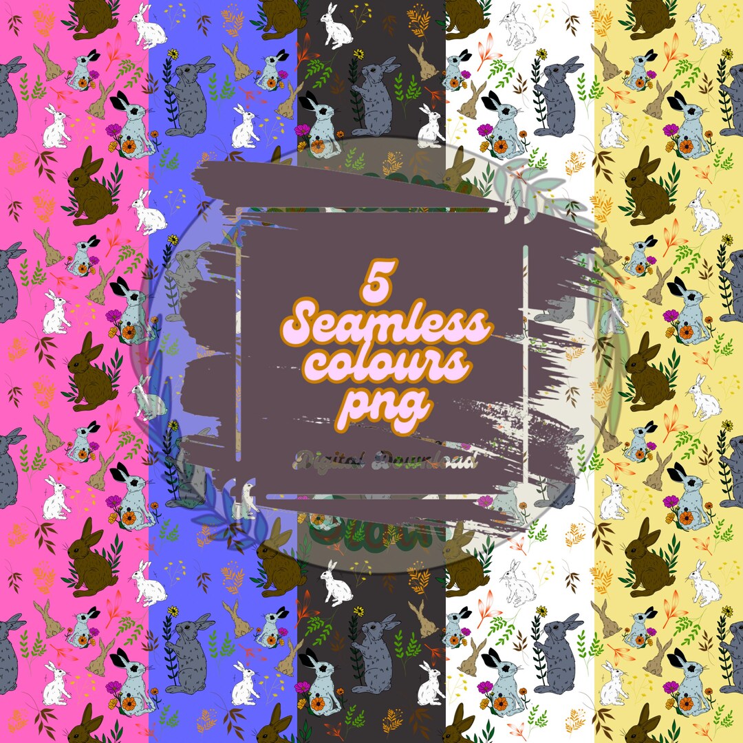 Seamless Bunny Pattern Png - Etsy