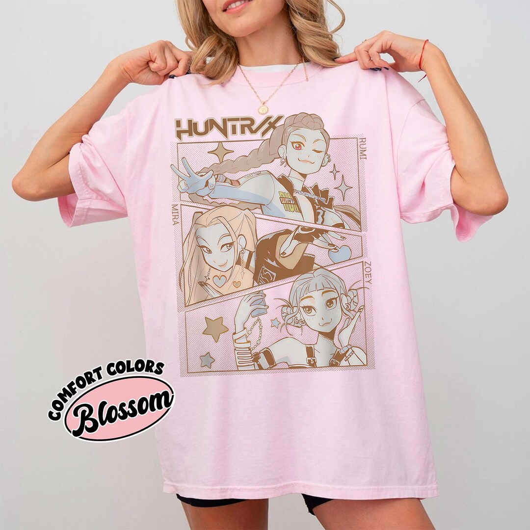 Huntrx Kpop Demon Hunters Comfort Colors Tshirt, Huntrix Girls Tee ...