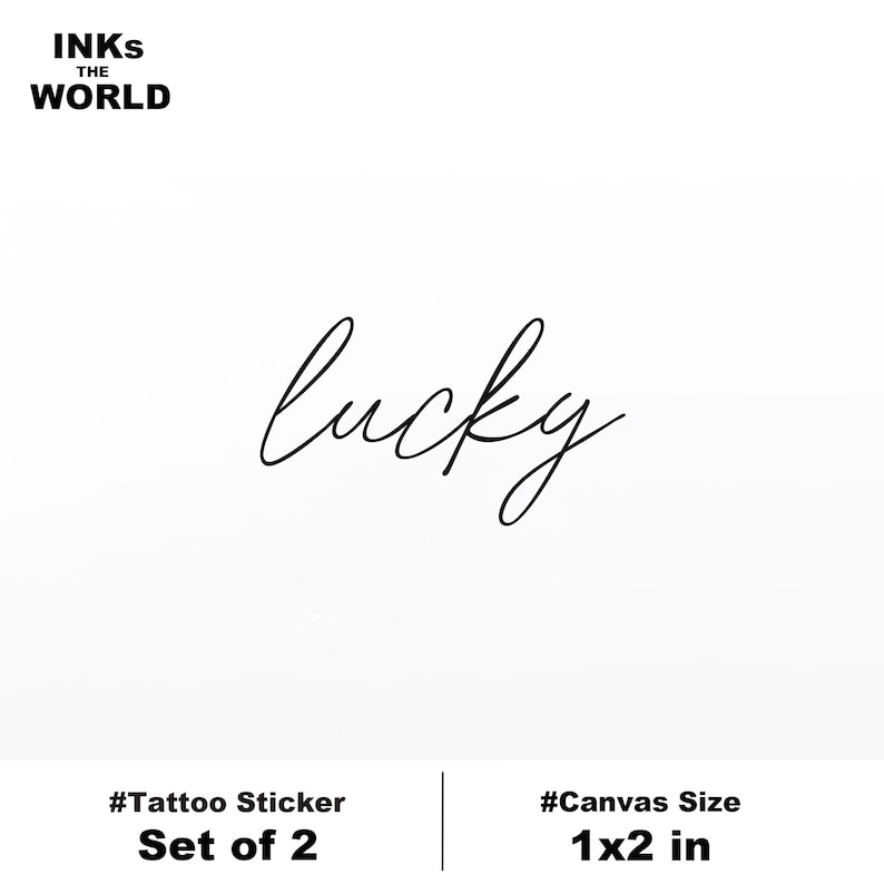 Lucky Word Temporary Tattoo (set of 2) - Etsy