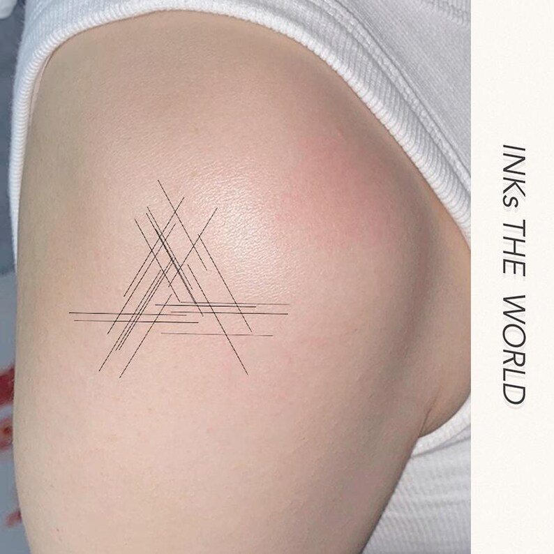 Abstract Triangle Temporary Tattoo – Futuristic & Unique (set of 2) - Etsy