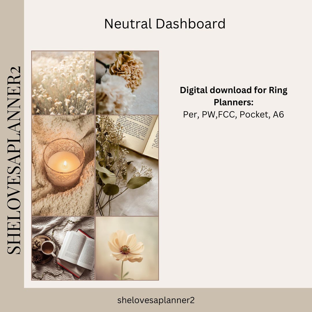 Neutral Dashboard Insert for Ring Planners, Comes as a Digital Download ...