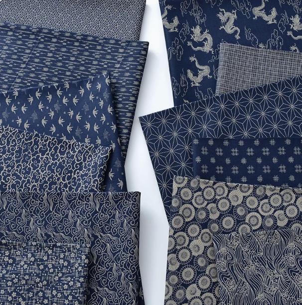 Japanese Fabric, Cotton Fabric, Sewing Fabric, Vintage Fabric, Blue ...