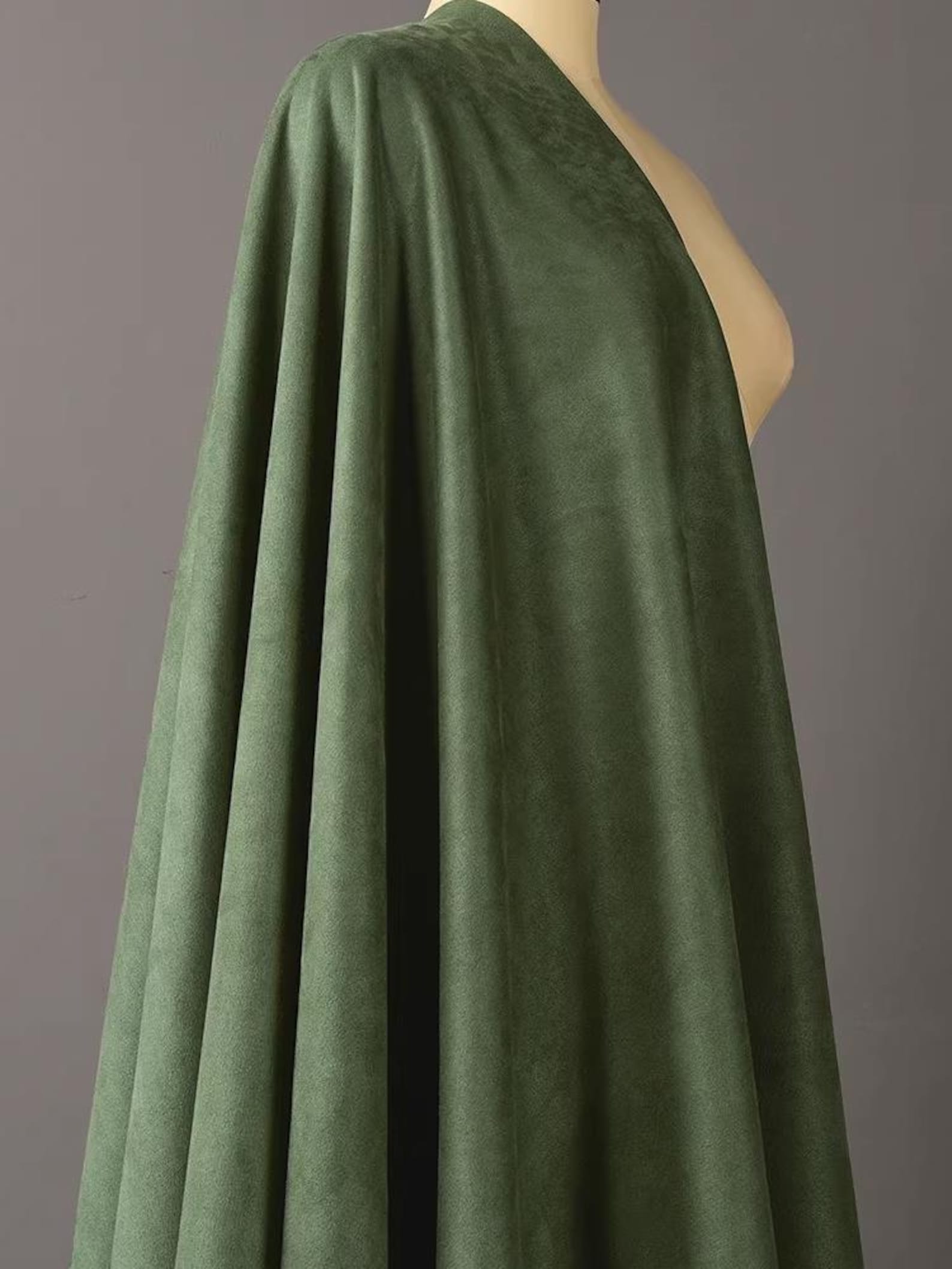 Green Faux Suede Fabric,stretch Suede Fabric, Thick Suedette Fabric ...
