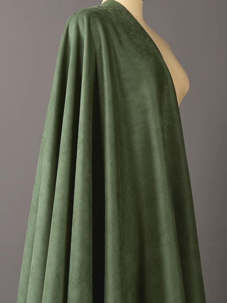 Green Faux Suede Fabric,stretch Suede Fabric, Thick Suedette Fabric ...