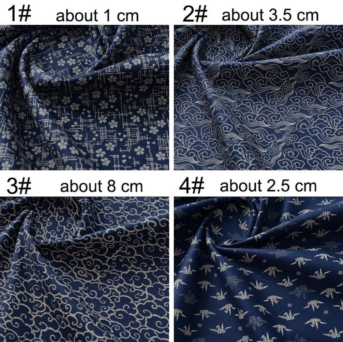 Japanese Fabric, Cotton Fabric, Sewing Fabric, Vintage Fabric, Blue ...