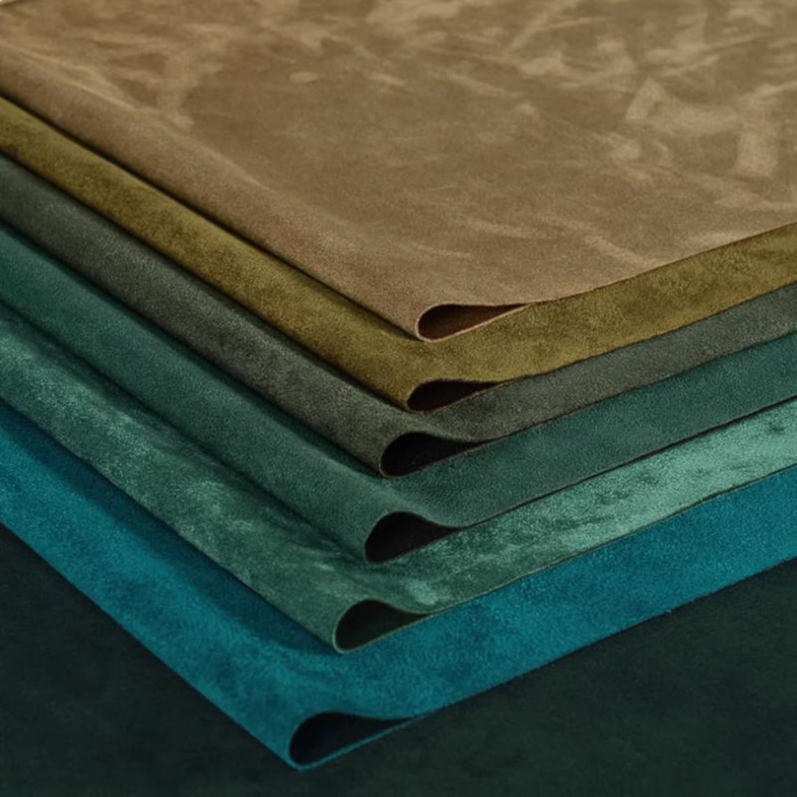 Green Faux Suede Fabric,stretch Suede Fabric, Thick Suedette Fabric ...