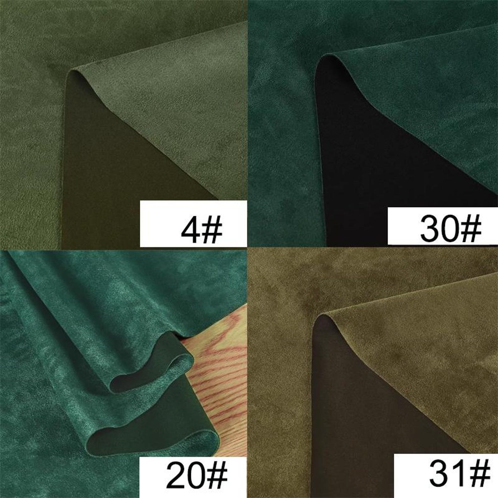 Green Faux Suede Fabric,stretch Suede Fabric, Thick Suedette Fabric ...