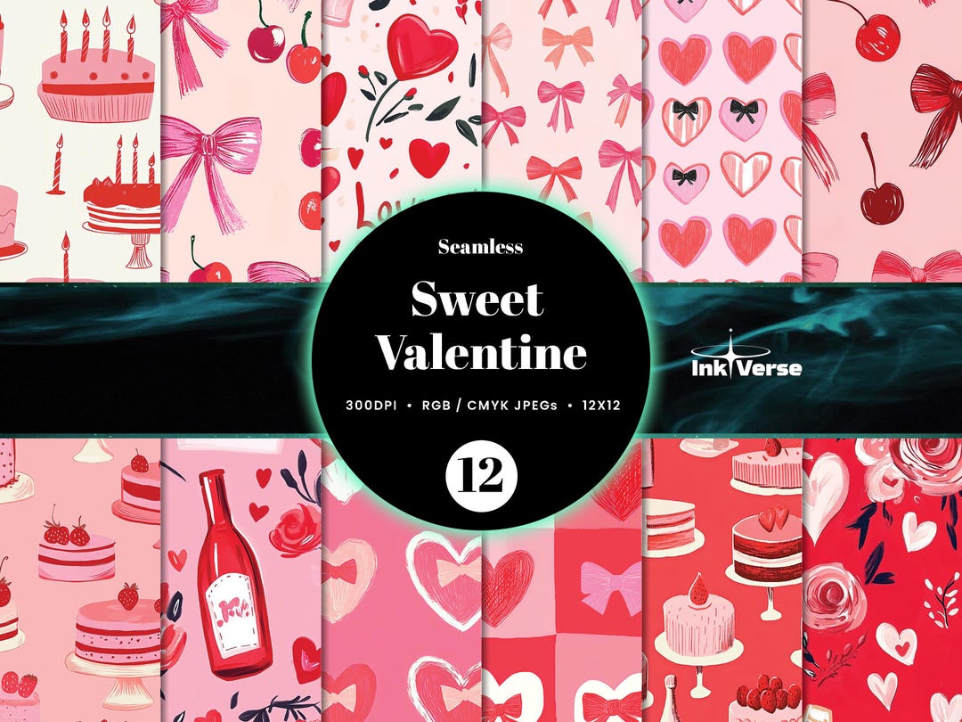 Sweet Valentine Digital Paper - Printable Paper, Scrapbooking, Instant ...