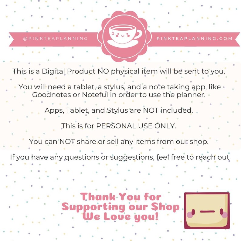 Hand Drawn Digital Sticker Kit - Cute Icons - PNG, Noteful - Etsy