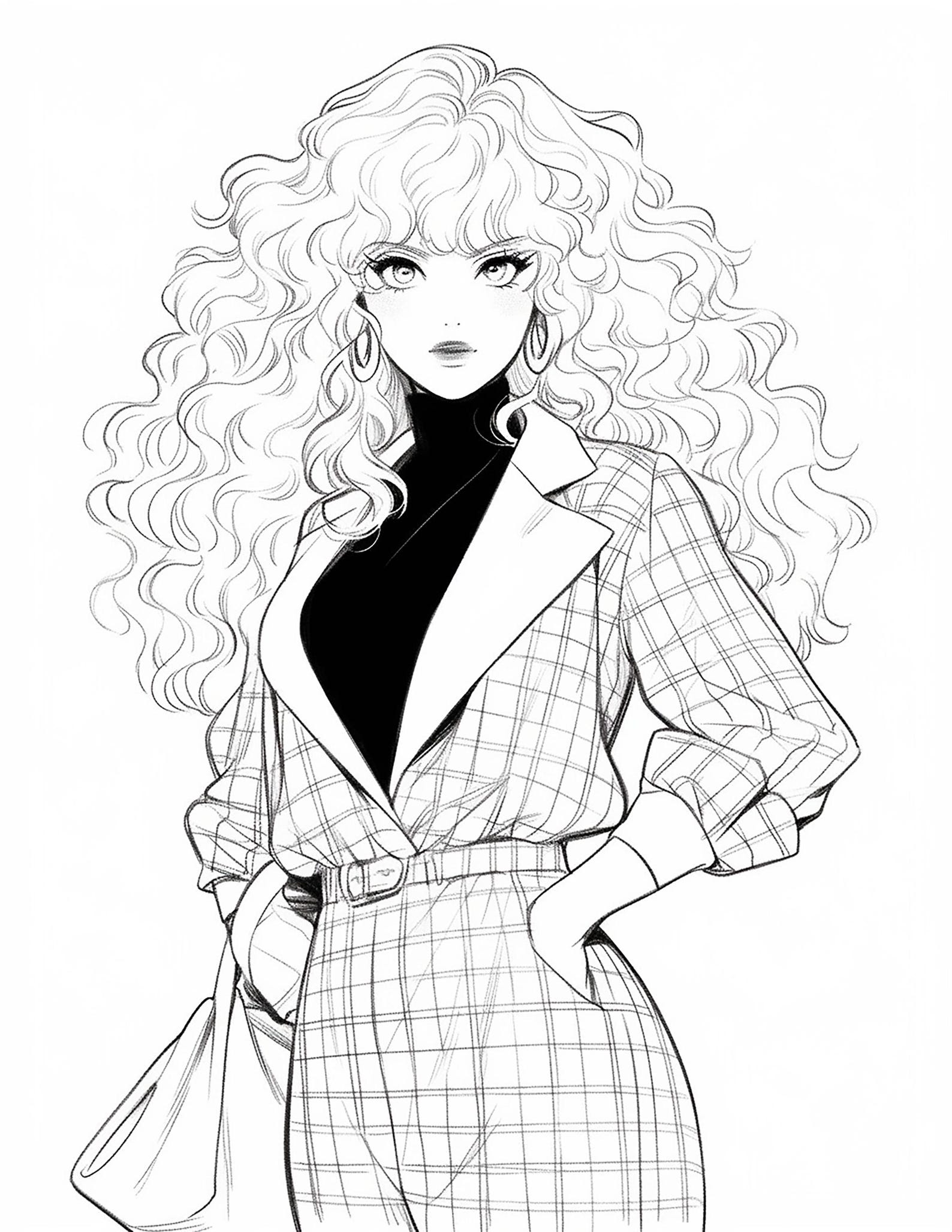80s Fashion Girls: 100 Trendy Coloring Pages for Creativity and ...
