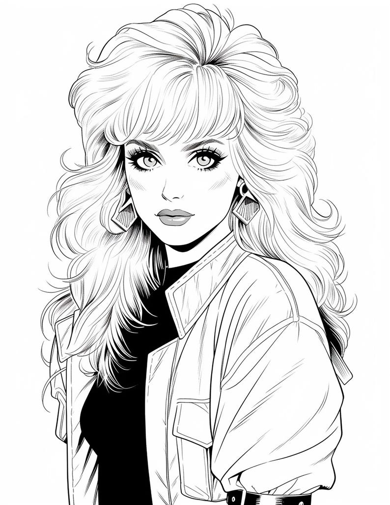80s Fashion Girls: 100 Trendy Coloring Pages for Creativity and ...