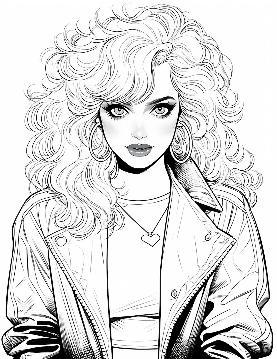 80s Fashion Girls: 100 Trendy Coloring Pages for Creativity and ...