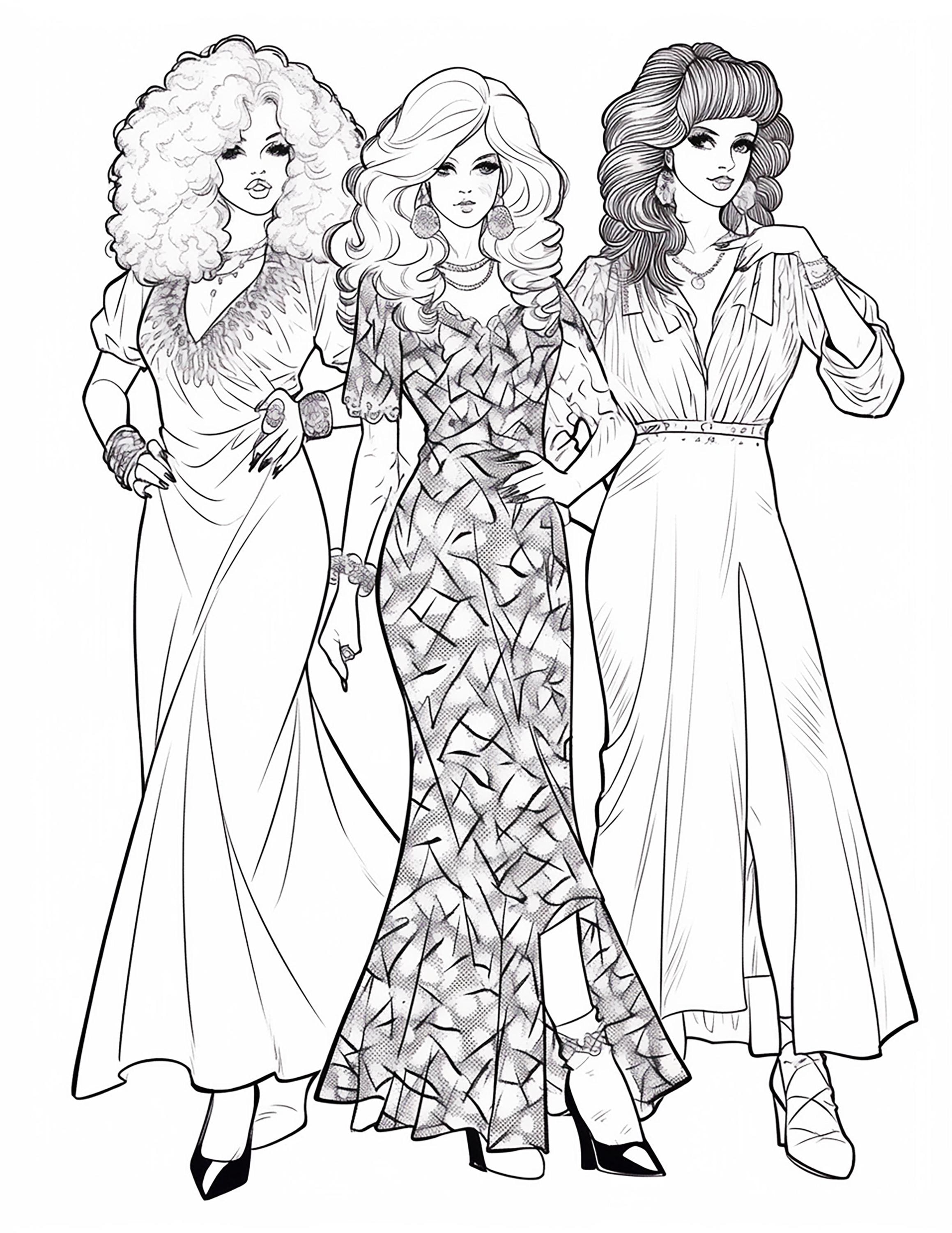 80s Fashion Girls: 100 Trendy Coloring Pages for Creativity and ...