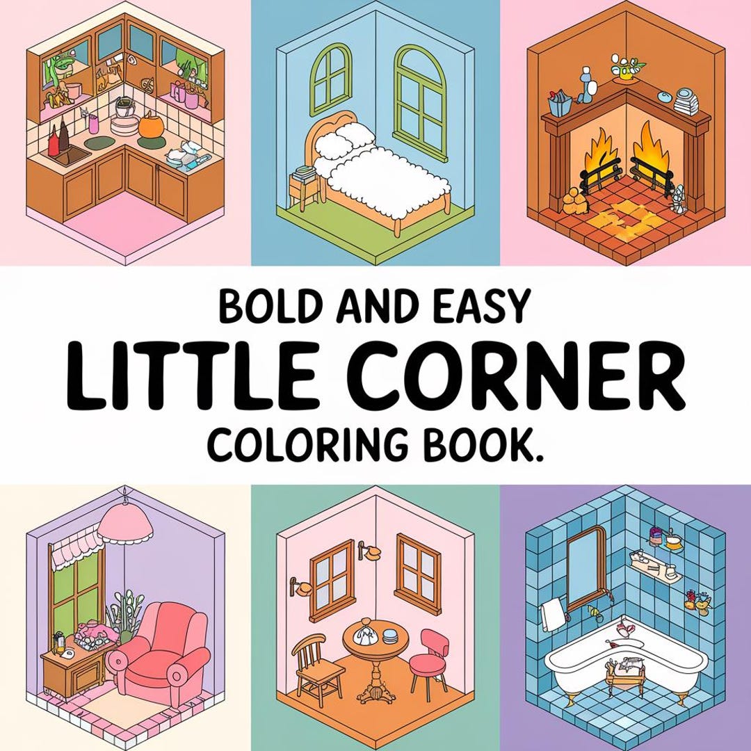 Bold and Easy Little Corner Coloring Book: Cozy Hygge Designs for ...