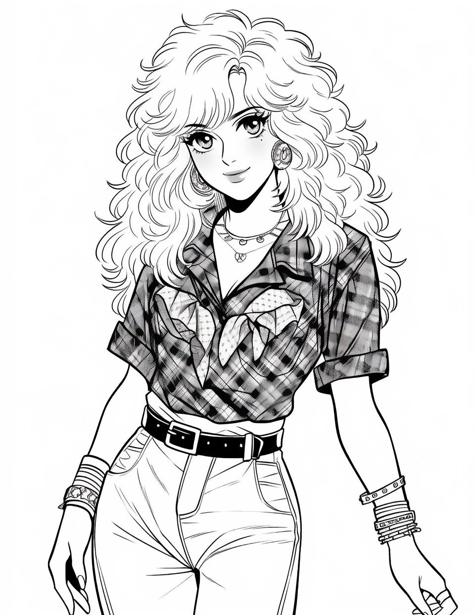 80s Fashion Girls: 100 Trendy Coloring Pages for Creativity and ...